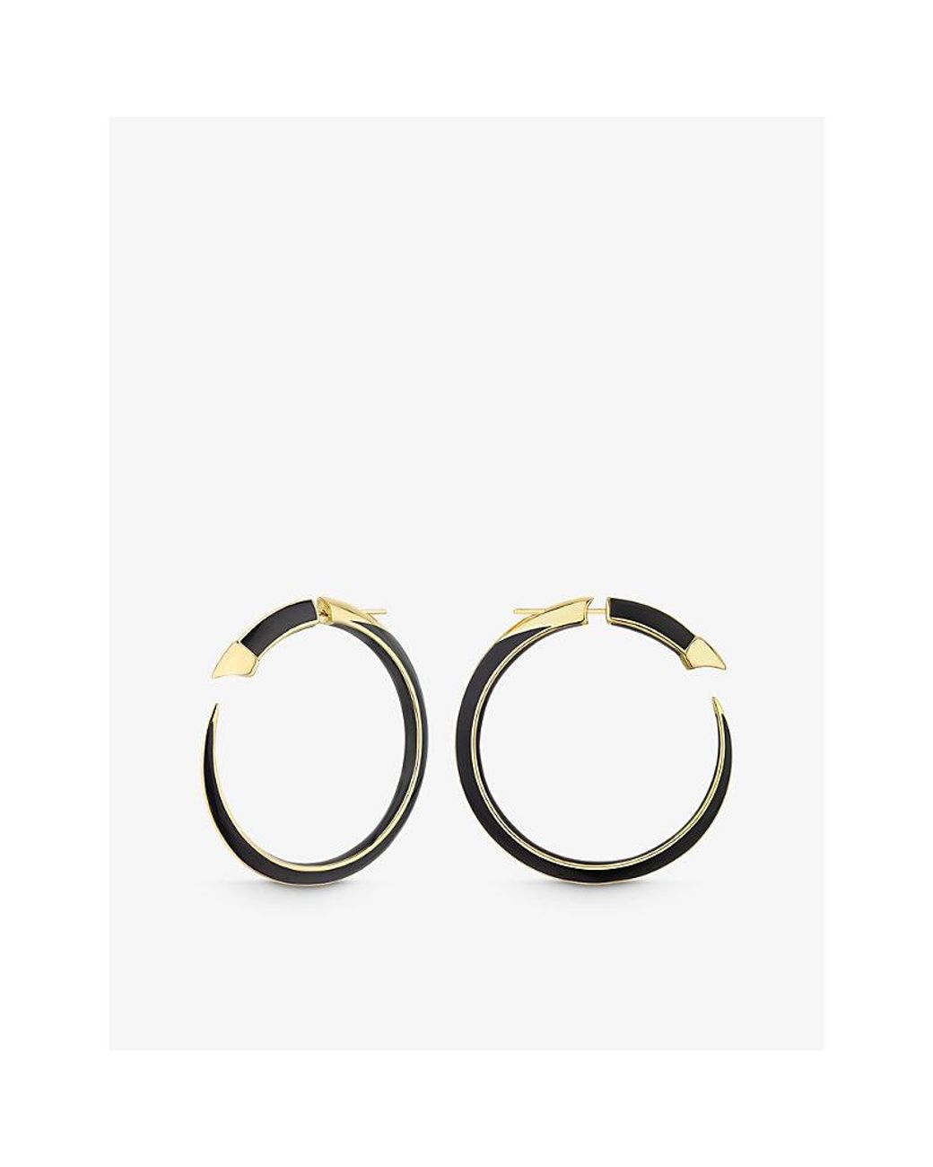 Shaun Leane Vermeil Sabre Solis 18Ct-Plated Sterling- And Enamel Hoop Earrings in Metallic | Lyst