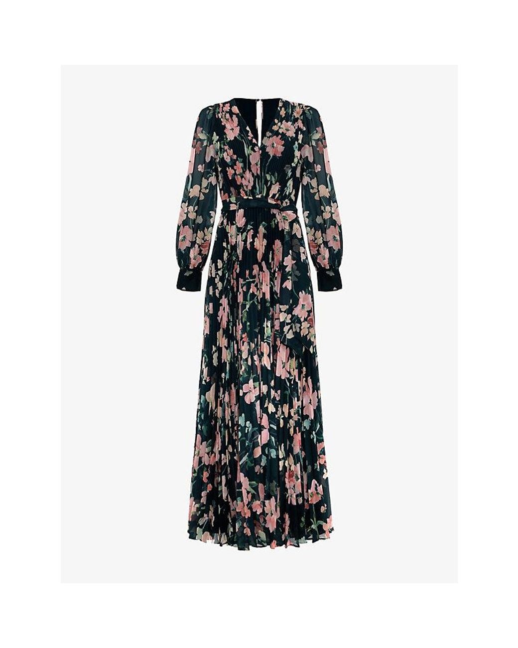 Phase Eight Rosa Floral-Print Woven Maxi Dress in Black | Lyst