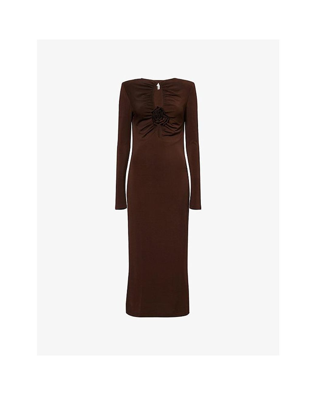 Pretty Lavish Ragan Corsage Long-Sleeves Stretch-Woven Maxi Dress in ...