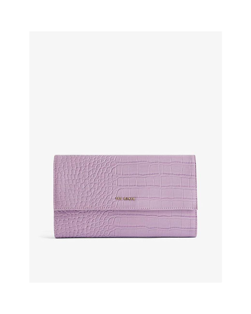Ted Baker Abbiiss Croc-effect Faux-leather Travel Wallet in Purple | Lyst