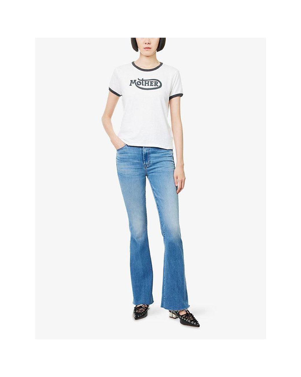 Mother Moto The Lil Goodie Ringer Round-Neck Cotton-Jersey T-Shirt in ...