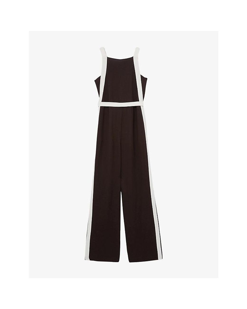 Reiss Salma Colour-Block Wide-Leg Woven Jumpuit | Lyst