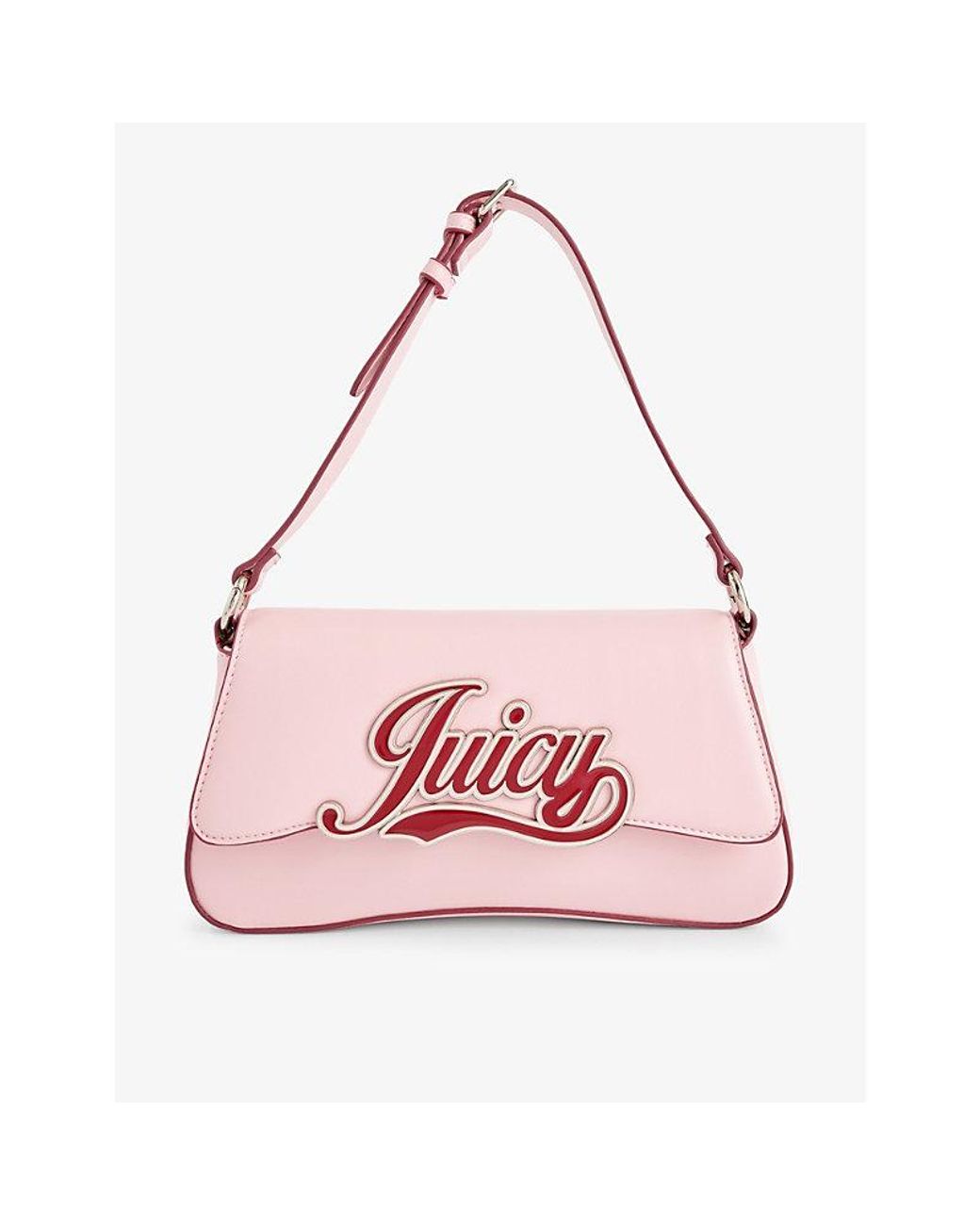 Juicy Couture Branded-plaque Faux-leather Shoulder Bag in Pink | Lyst