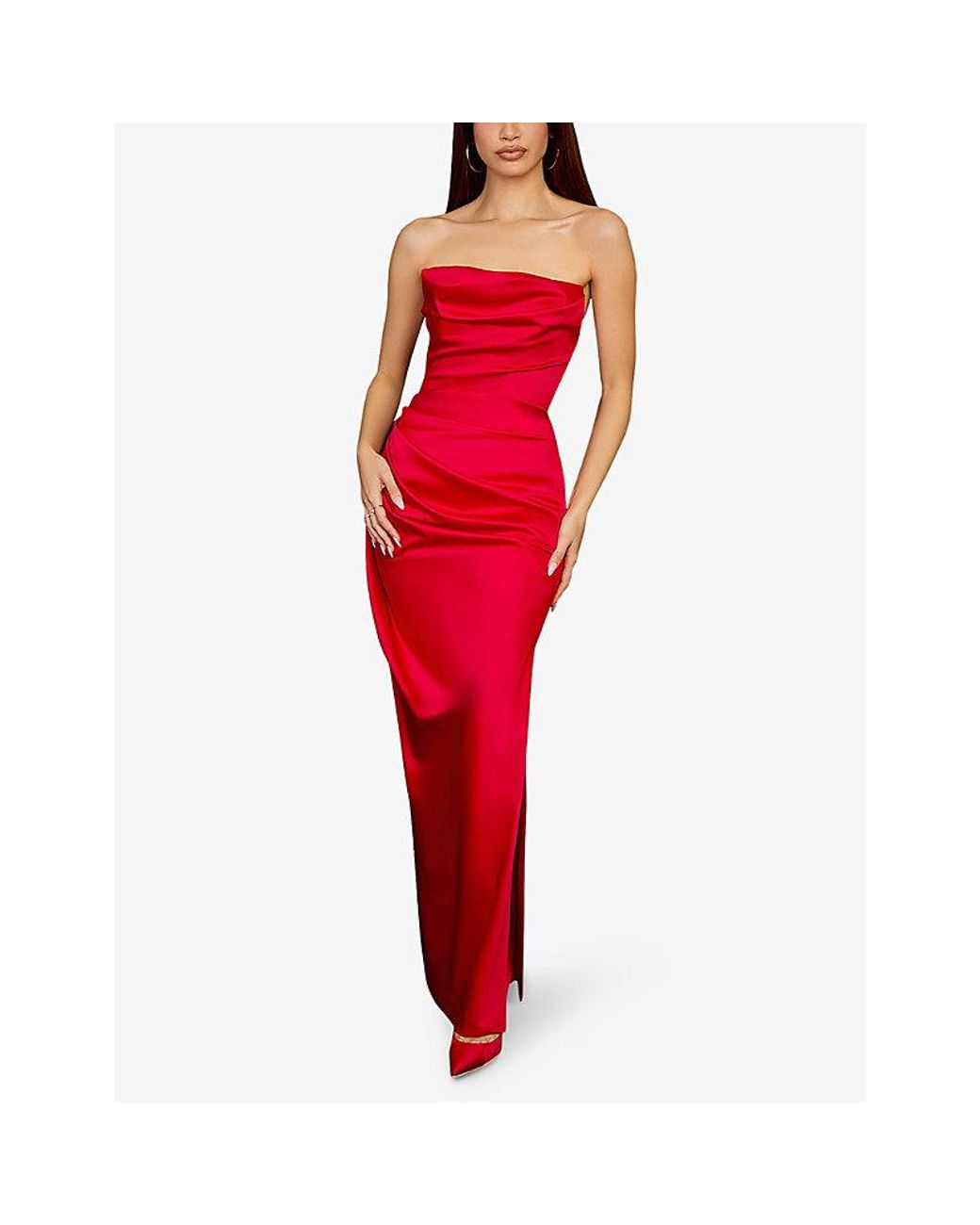 Adrienne Satin Strapless Gown House Of Cb