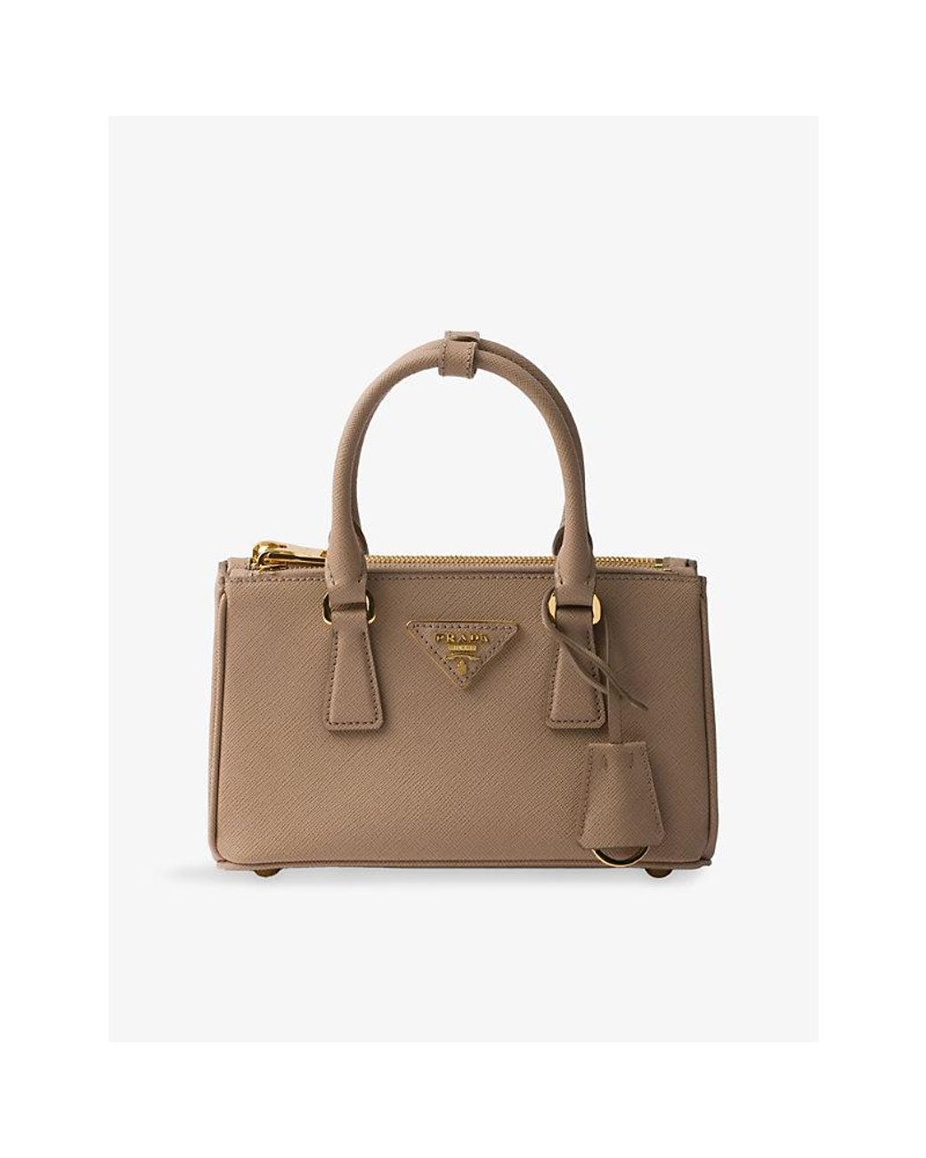 Prada Galleria Mini Leather Tote Bag in Brown | Lyst