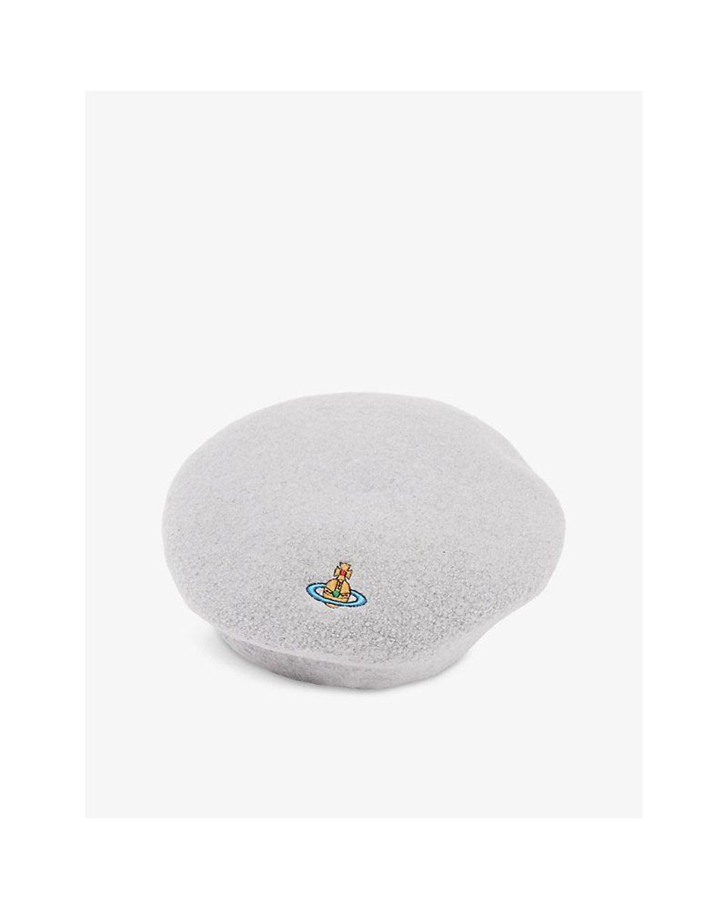Vivienne Westwood Uni Logo-Embroidery Wool Beret in White | Lyst