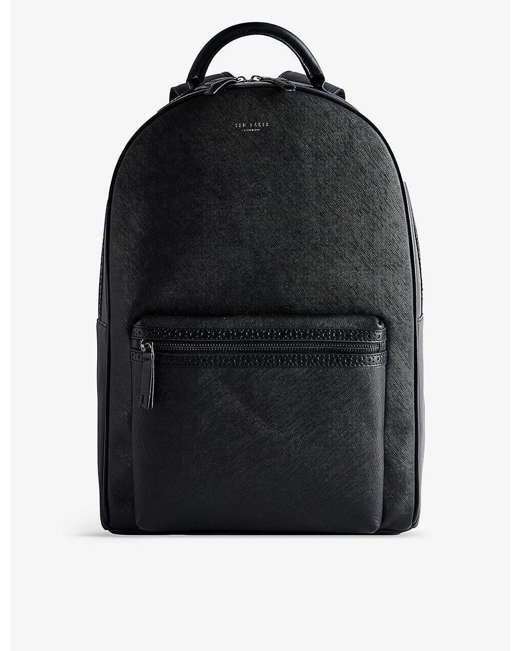 Ted Baker Conann Logo-embossed Leather Backpack in Black for Men | Lyst UK