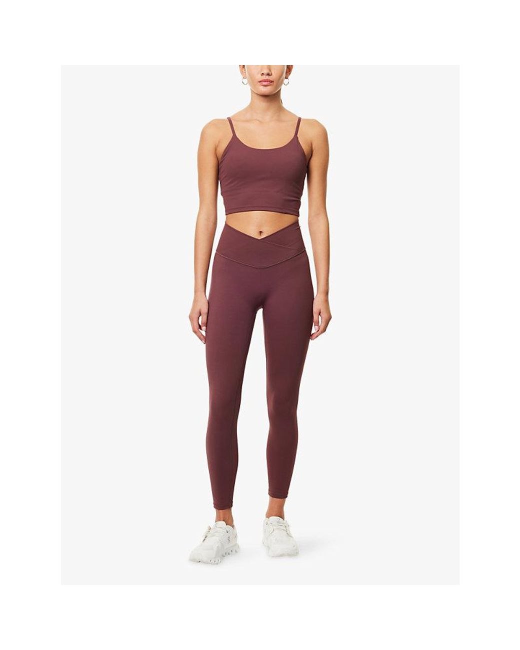 ADANOLA Ultimate Wrap Over Gym Leggings in Red | Lyst UK