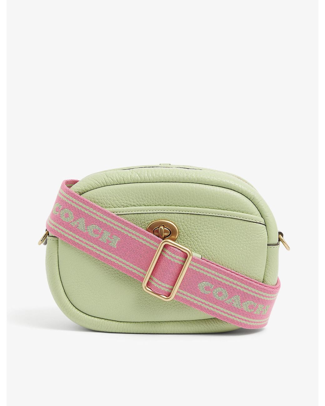 COACH Oval Web-strap Leather Cross-body Camera Bag | Lyst