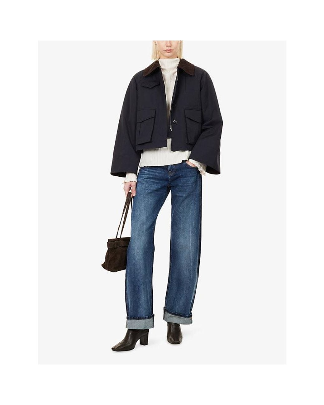 Skall Studio Gaby Cord-Collar Cotton Jacket in Blue | Lyst UK