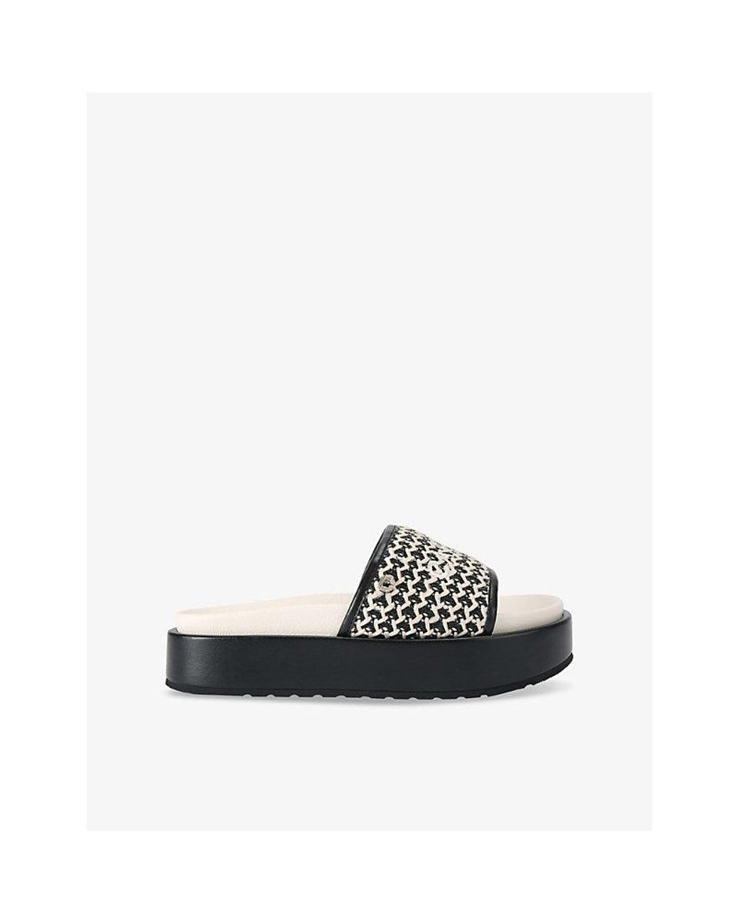 Carvela Kurt Geiger Sorrento Flatform Faux-Leather Slider Sandals in ...