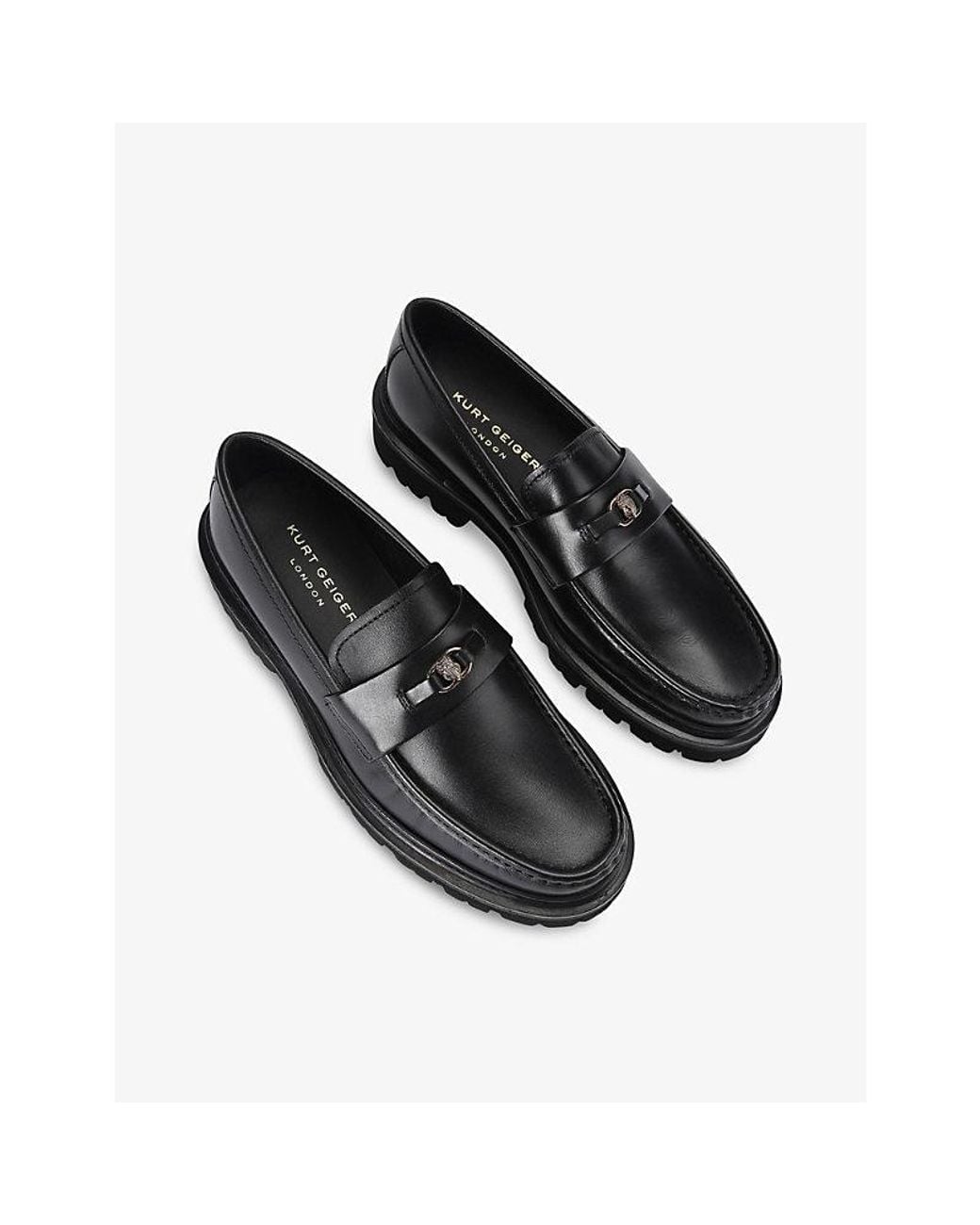 Kurt Geiger Fenchurch Leather Loafers in Black for Men | Lyst UK