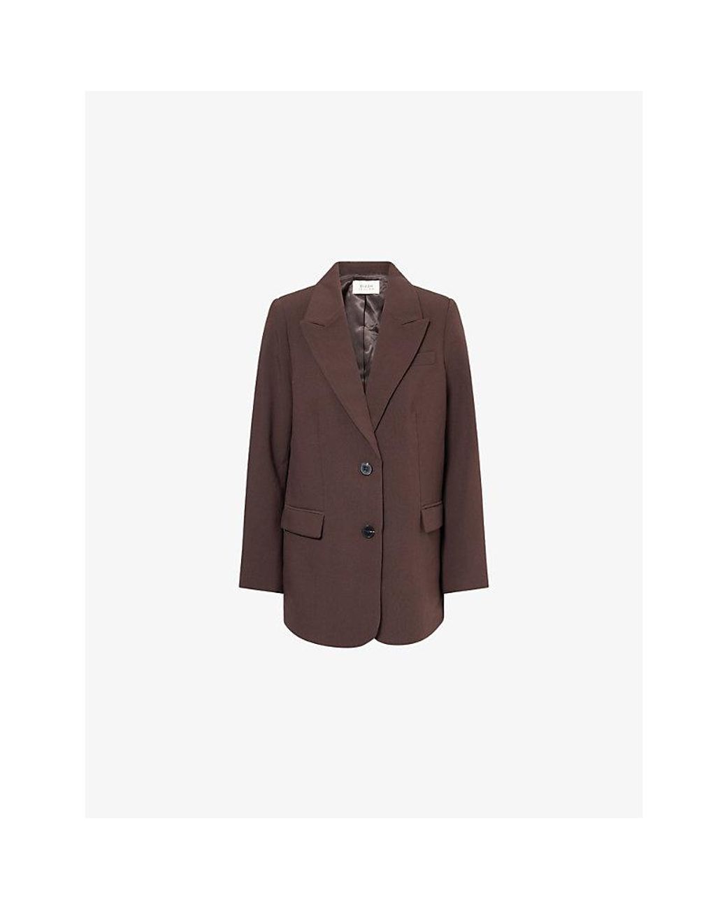 Dissh Elle Peak-Lapels Stretch-Woven Blazer in Brown | Lyst