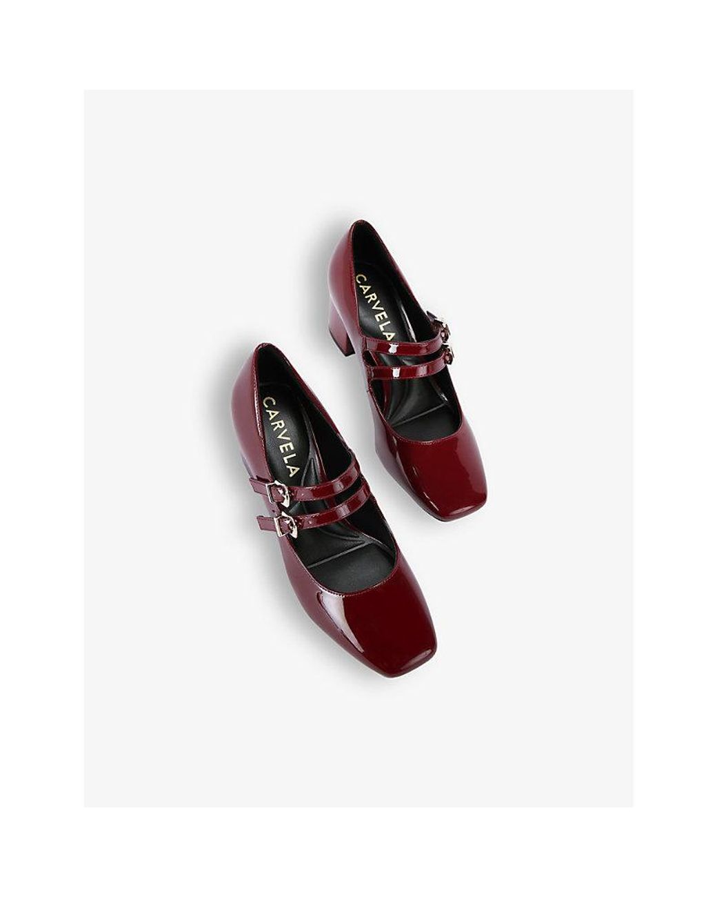 Carvela Kurt Geiger Harper Mary-Jane Heeled Patent-Leather Pumps in Red ...