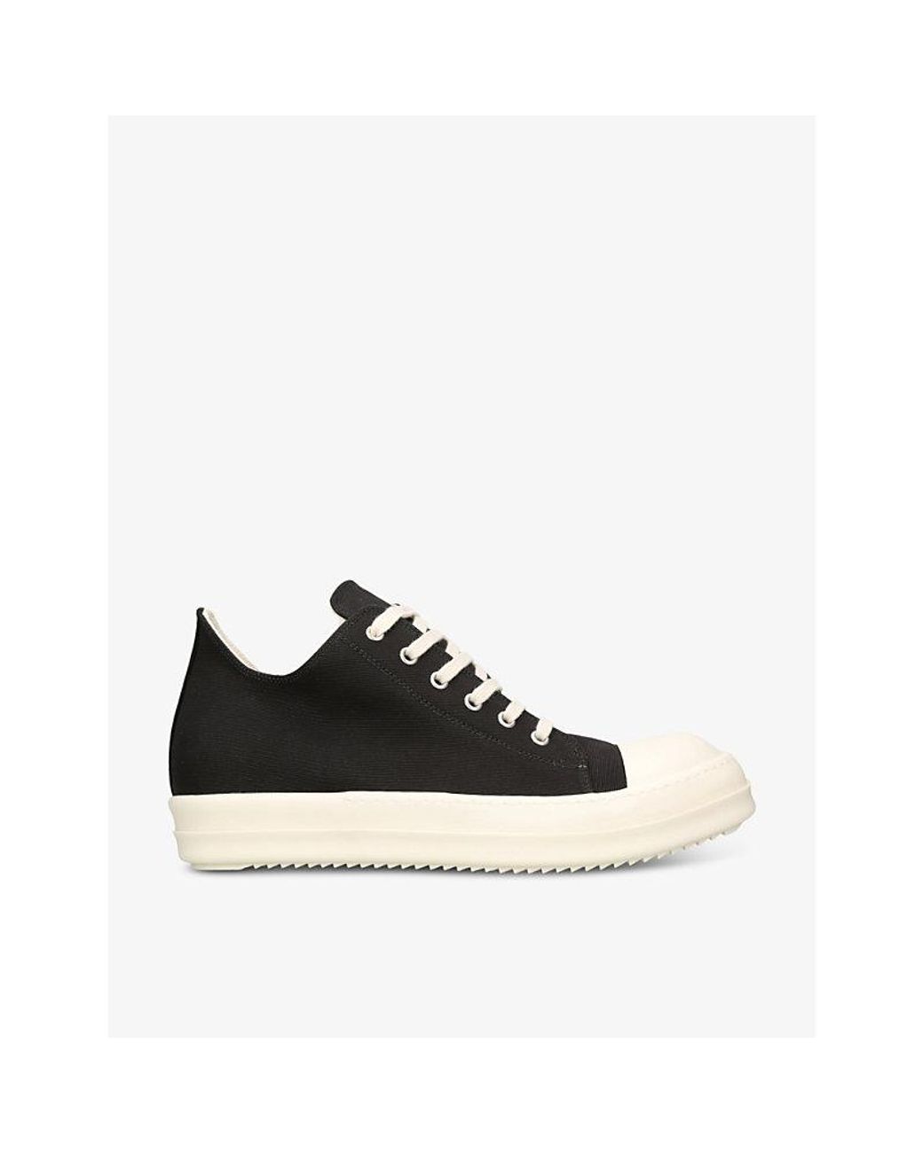 Rick Owens Colour-blocked Serrated-sole Canvas Low-top Trainers in ...