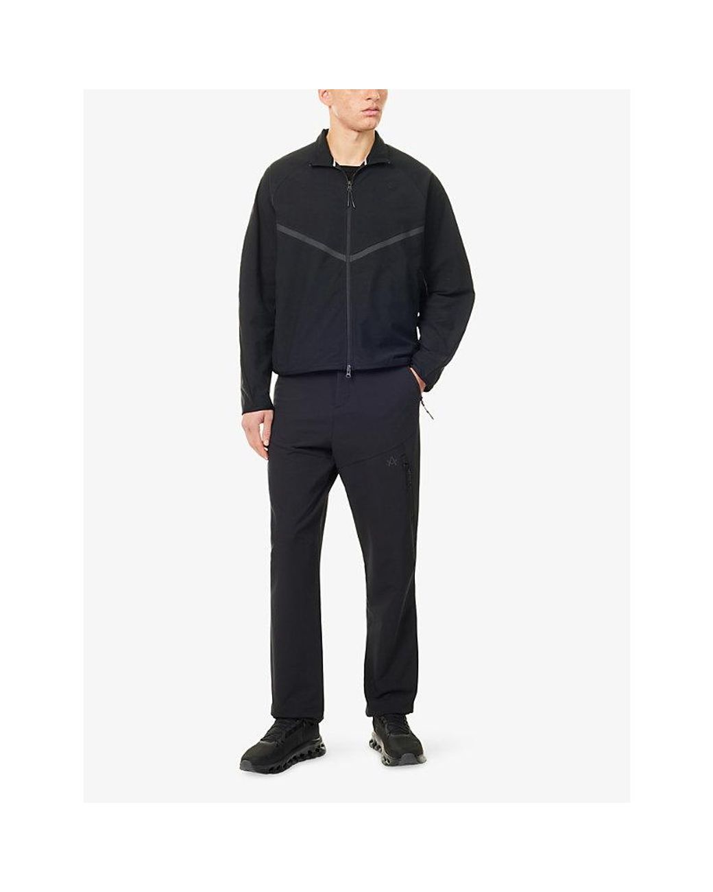 Nike Sport Tech Stretch-Woven Fleece Jacket in Black for Men | Lyst UK