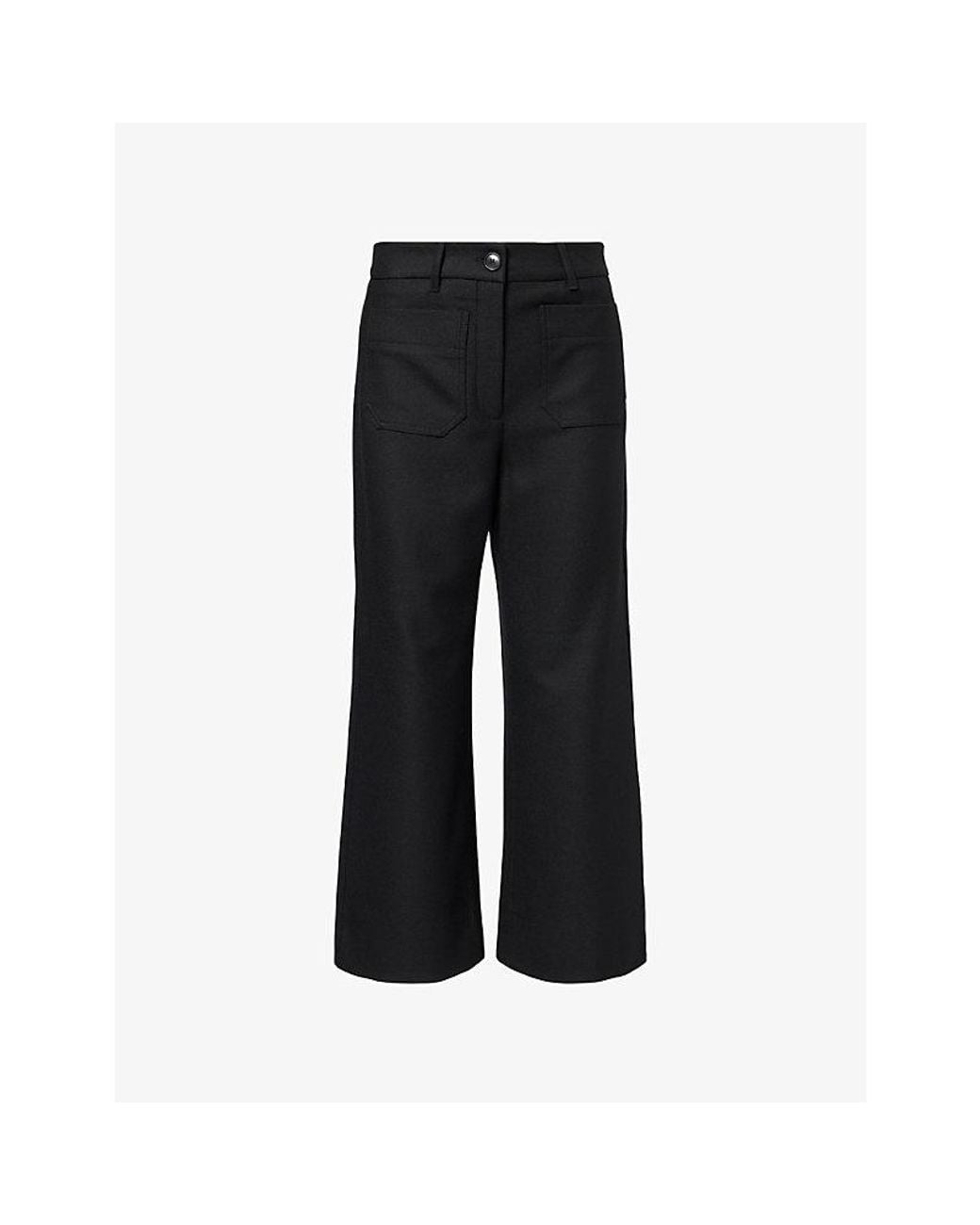 ME+EM Relaxed-Fit Crop-Leg Stretch-Woven Trousers in Black | Lyst UK