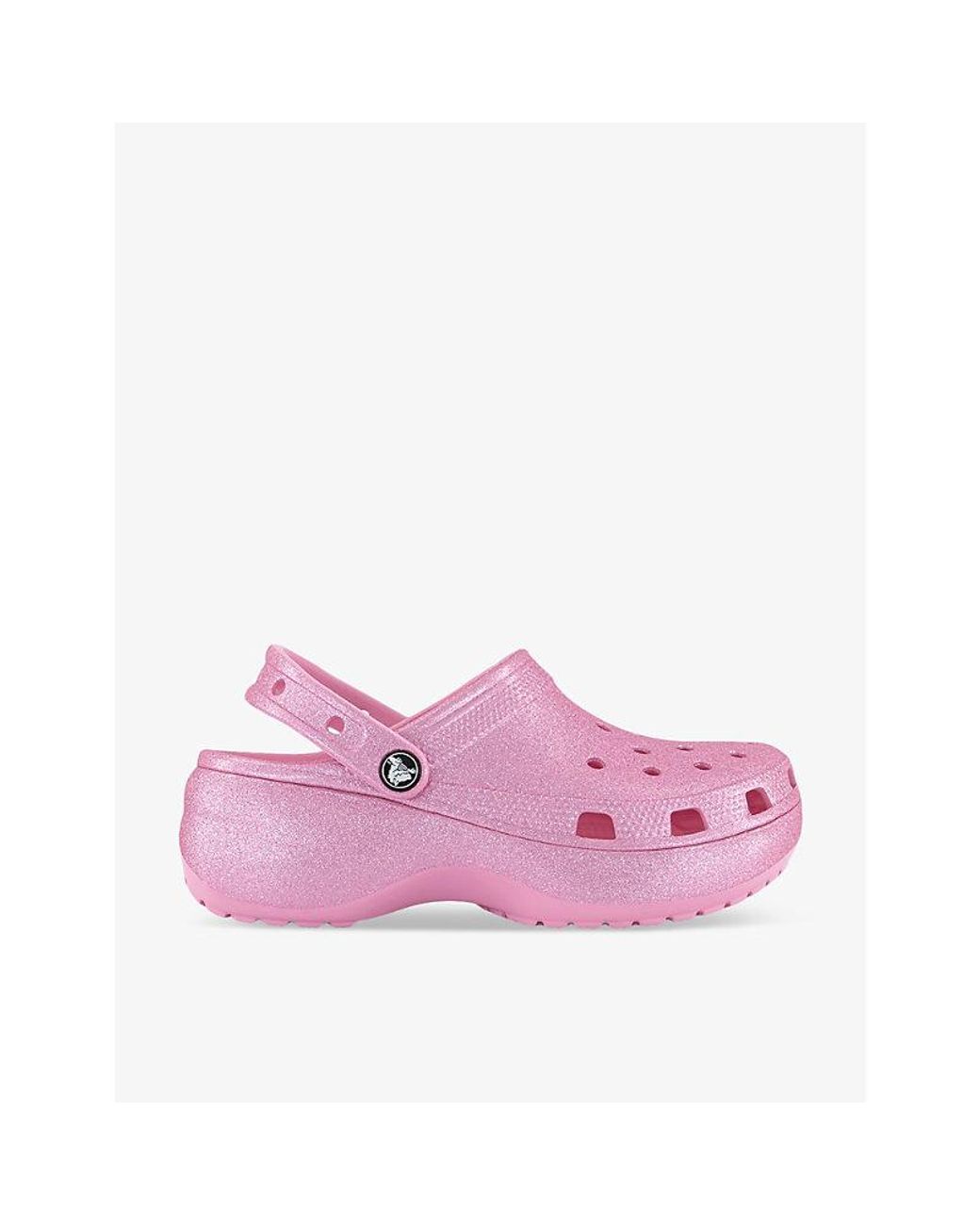 Crocs™ Tweed Glitter Classic Platform Rubber Clogs in Pink | Lyst