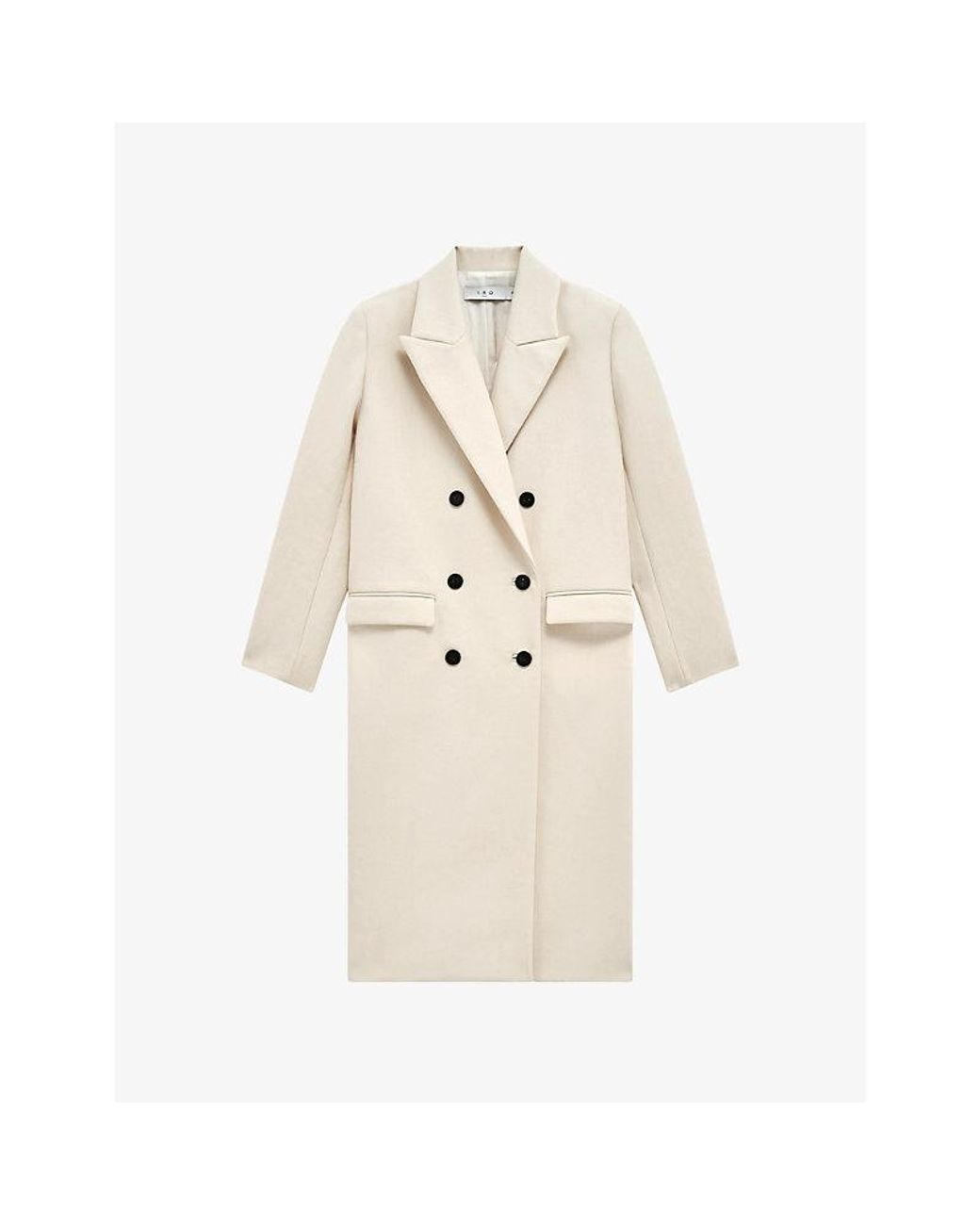 IRO Kirissa Straight-Cut Double-Breasted Cotton Coat in Natural | Lyst