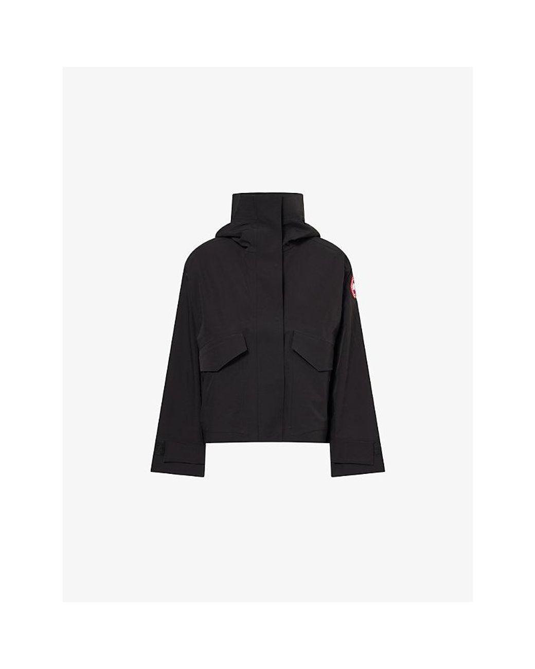 Canada Goose Tofino Logo-Patch Woven Rain Jacket in Black | Lyst
