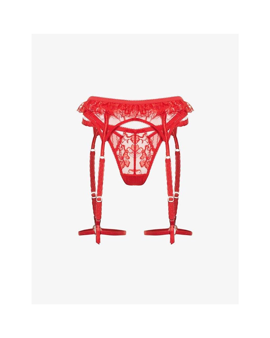Lounge Underwear Danielle Lace Two-Piece Set in Red | Lyst