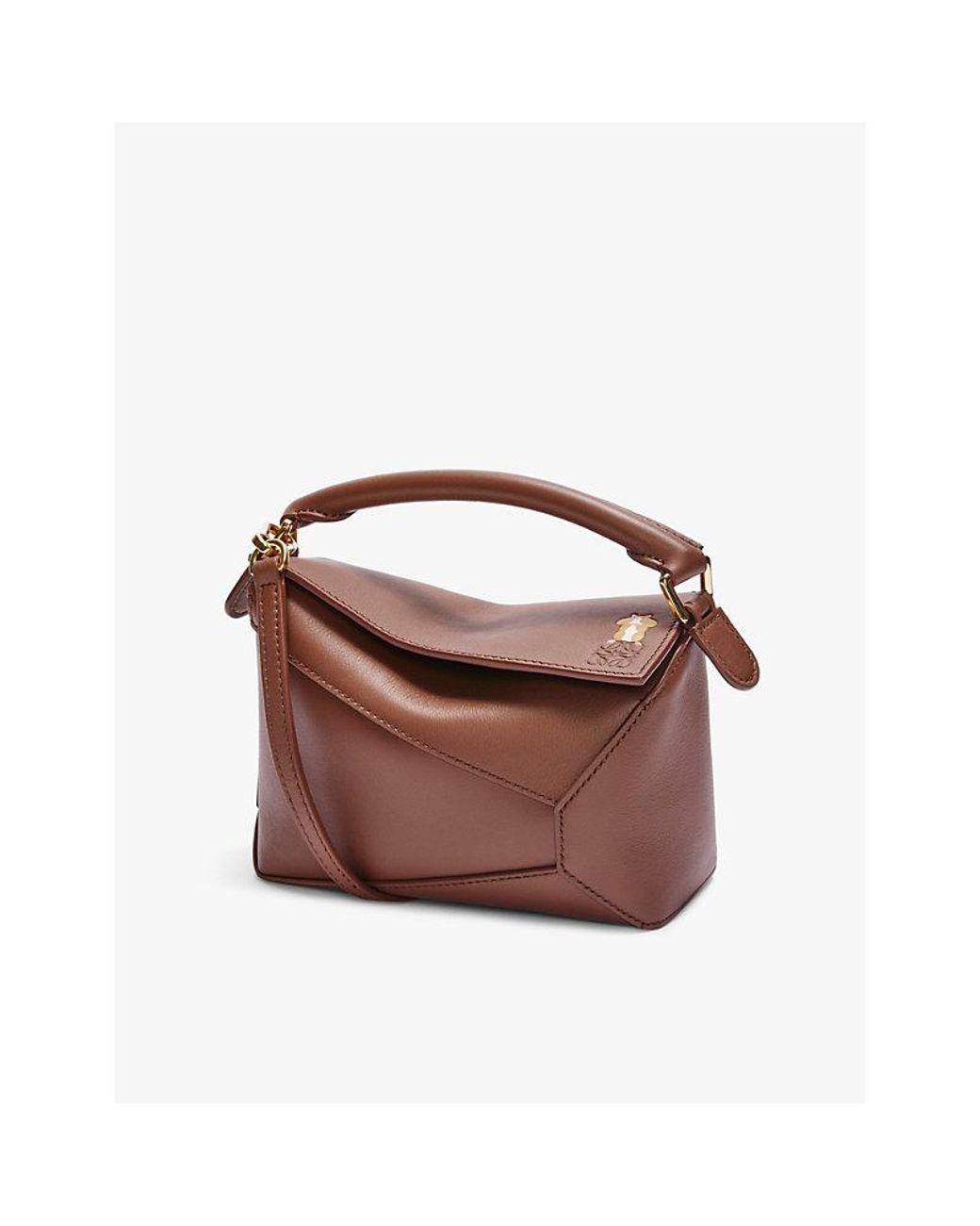 Loewe Puzzle Edge Hamster Mini Leather Cross-Body Bag in Brown | Lyst