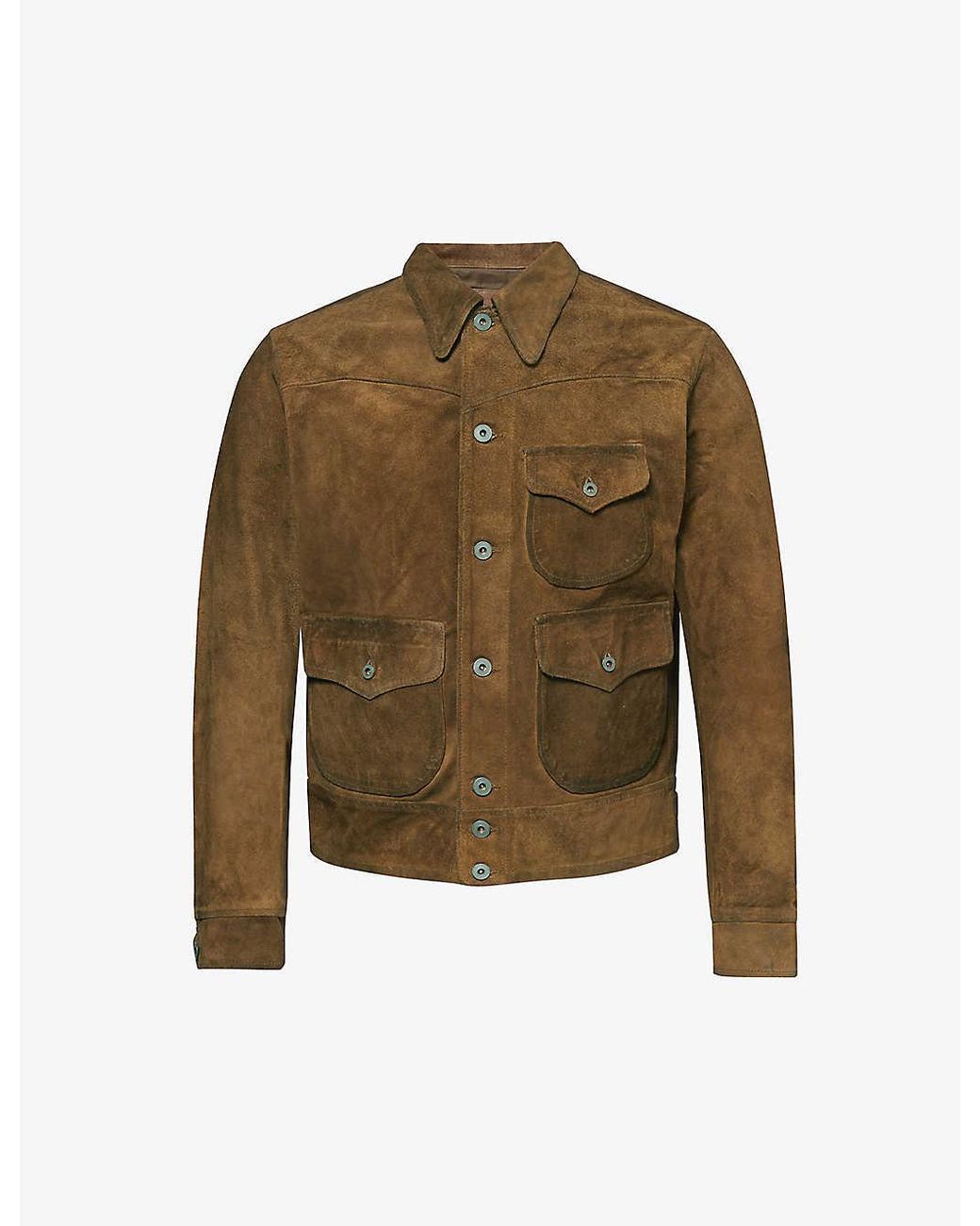 RRL Alston Relaxed-Fit Leather Jacket in Green for Men | Lyst UK