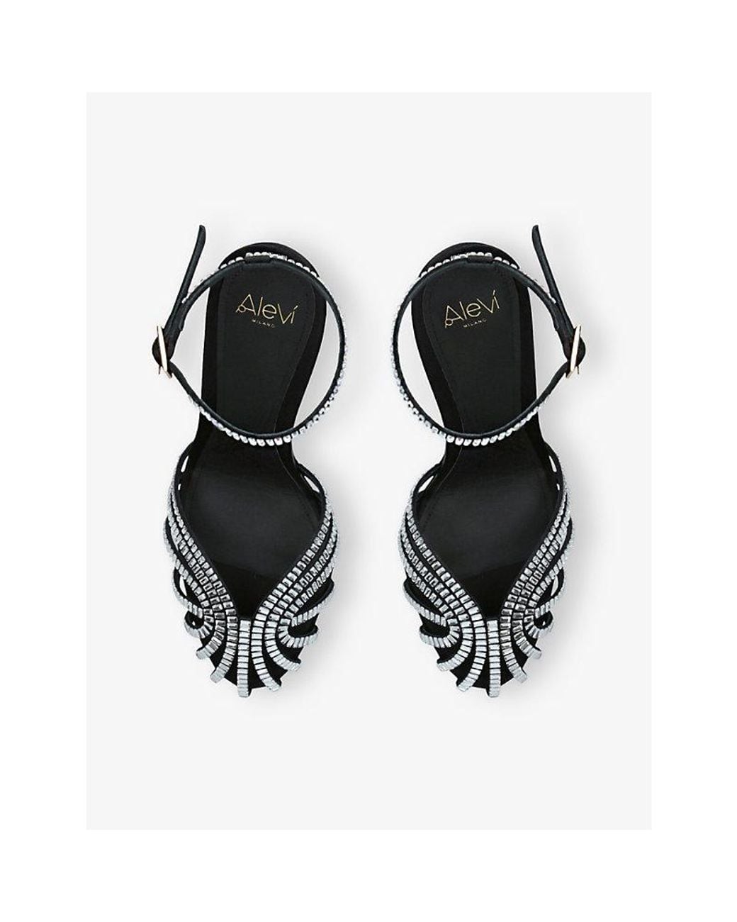 ALEVI Penelope 110 Embellished Satin Pumps in Black | Lyst