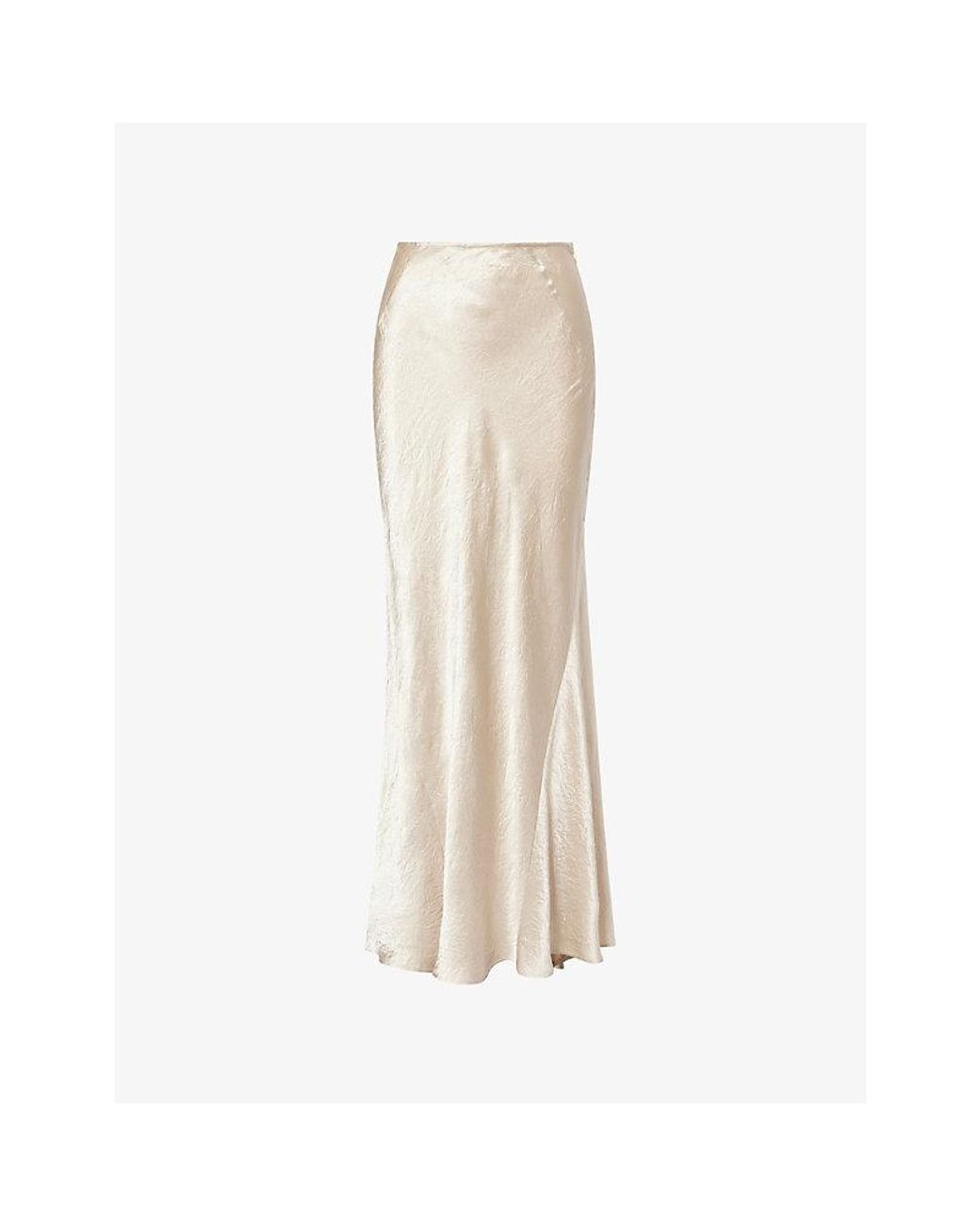Dissh Breanna Crinkle Satin Maxi Skirt in Natural | Lyst
