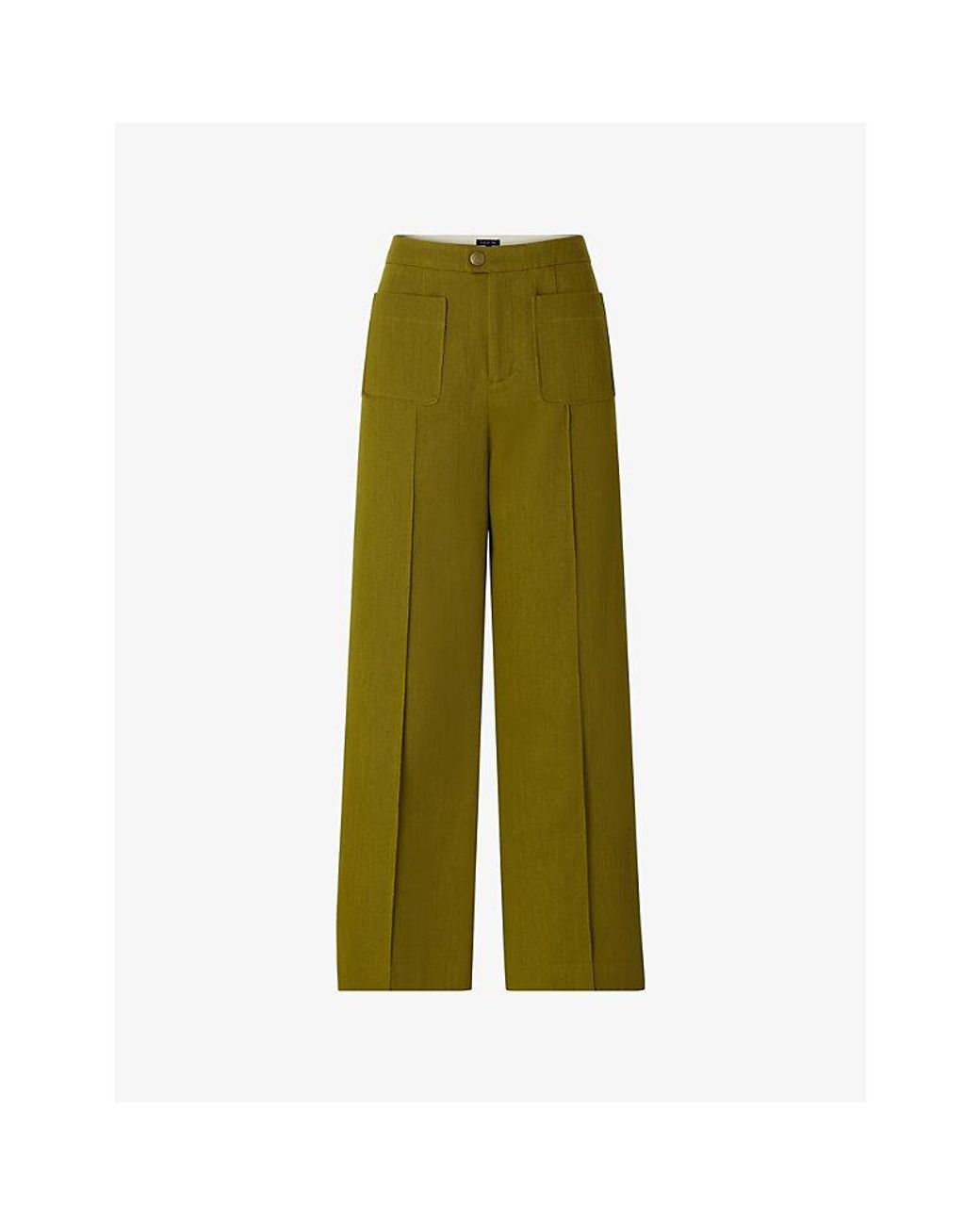 Soeur Harry High-Rise Wide-Leg Cotton Trousers in Green | Lyst