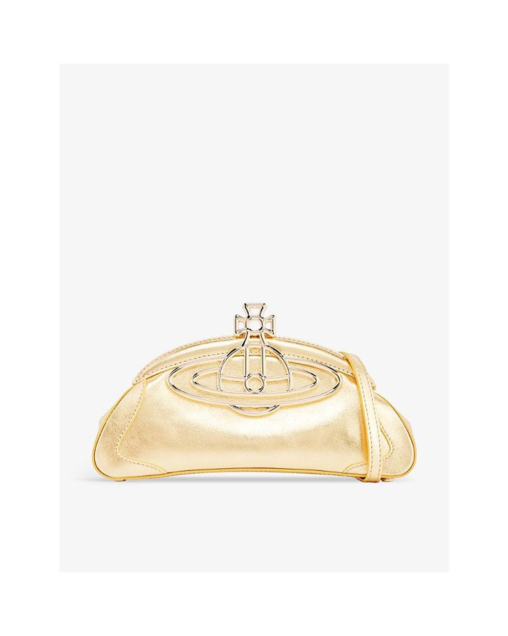 Vivienne Westwood Amber Leather Clutch Bag in Natural | Lyst