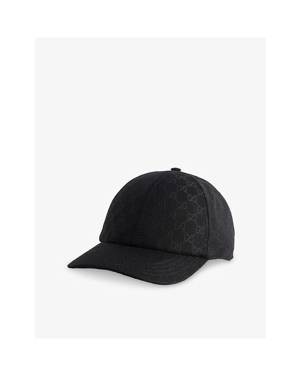 Gucci Gg Monogram-Print Cotton-Blend Cap in Black for Men | Lyst