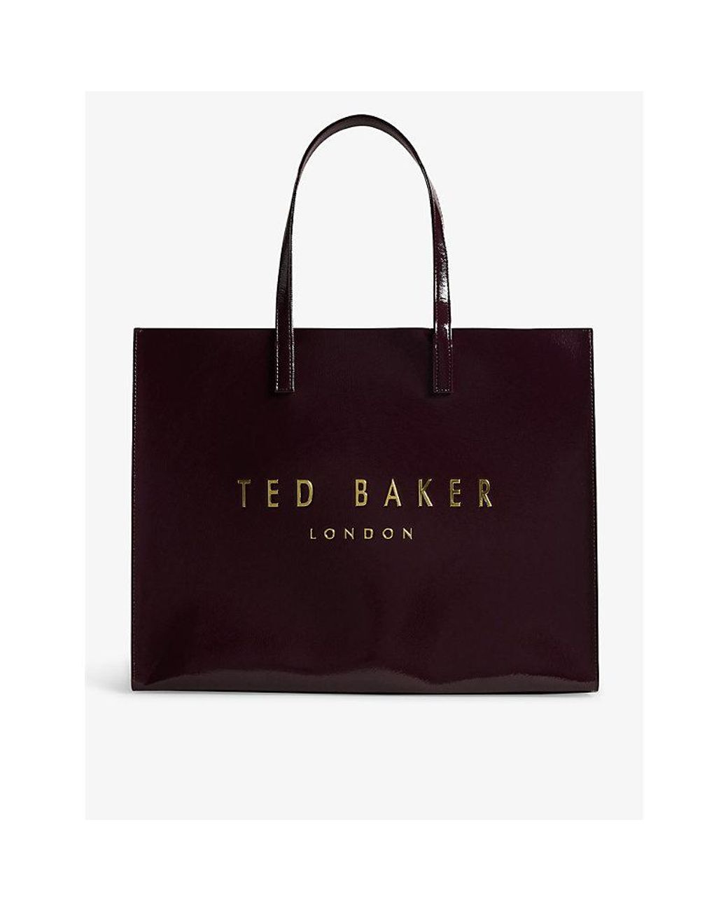 Ted Baker Crikon Logo-print Faux-leather Tote Bag in Red | Lyst