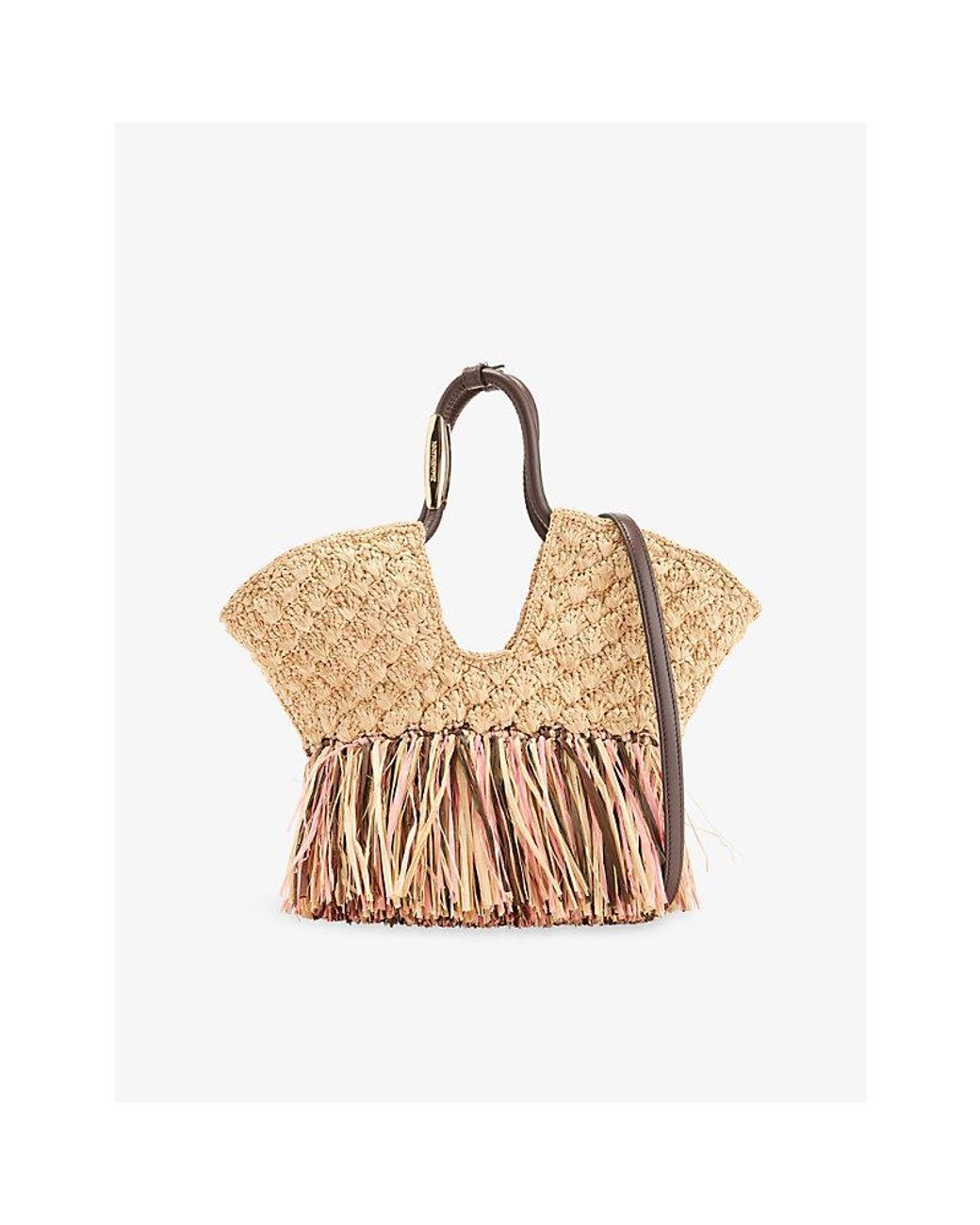 Zimmermann Goldentime Fringed Small Raffia Tote Bag in Metallic | Lyst