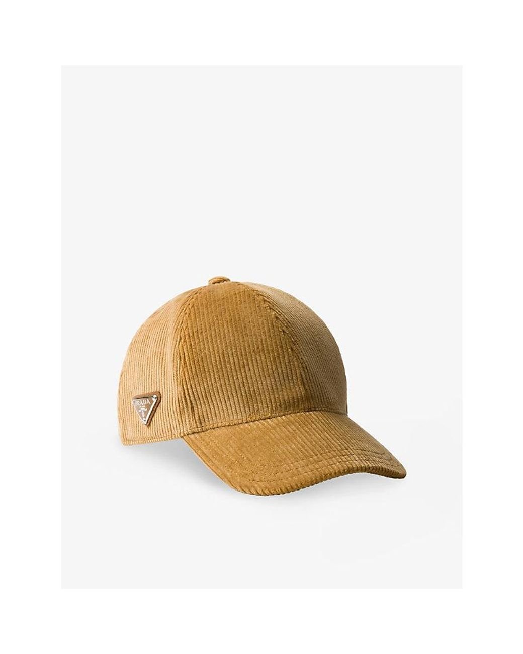 Prada Logo-Embellished Cotton-Corduroy Baseball Cap in Natural for Men ...