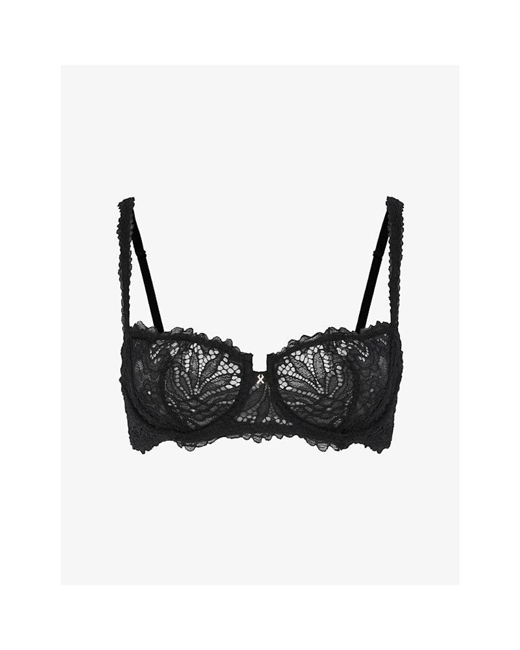 Savage x Fenty Romantic Corded Lace Unlined Balconette Bra in Black | Lyst