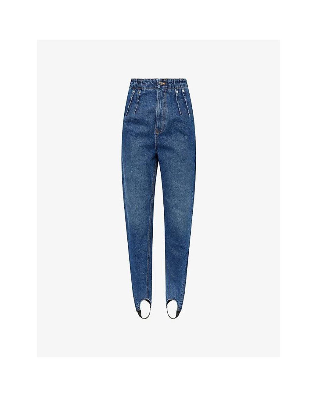 Mugler Slim-Leg Stirrup Denim Jeans in Blue | Lyst UK