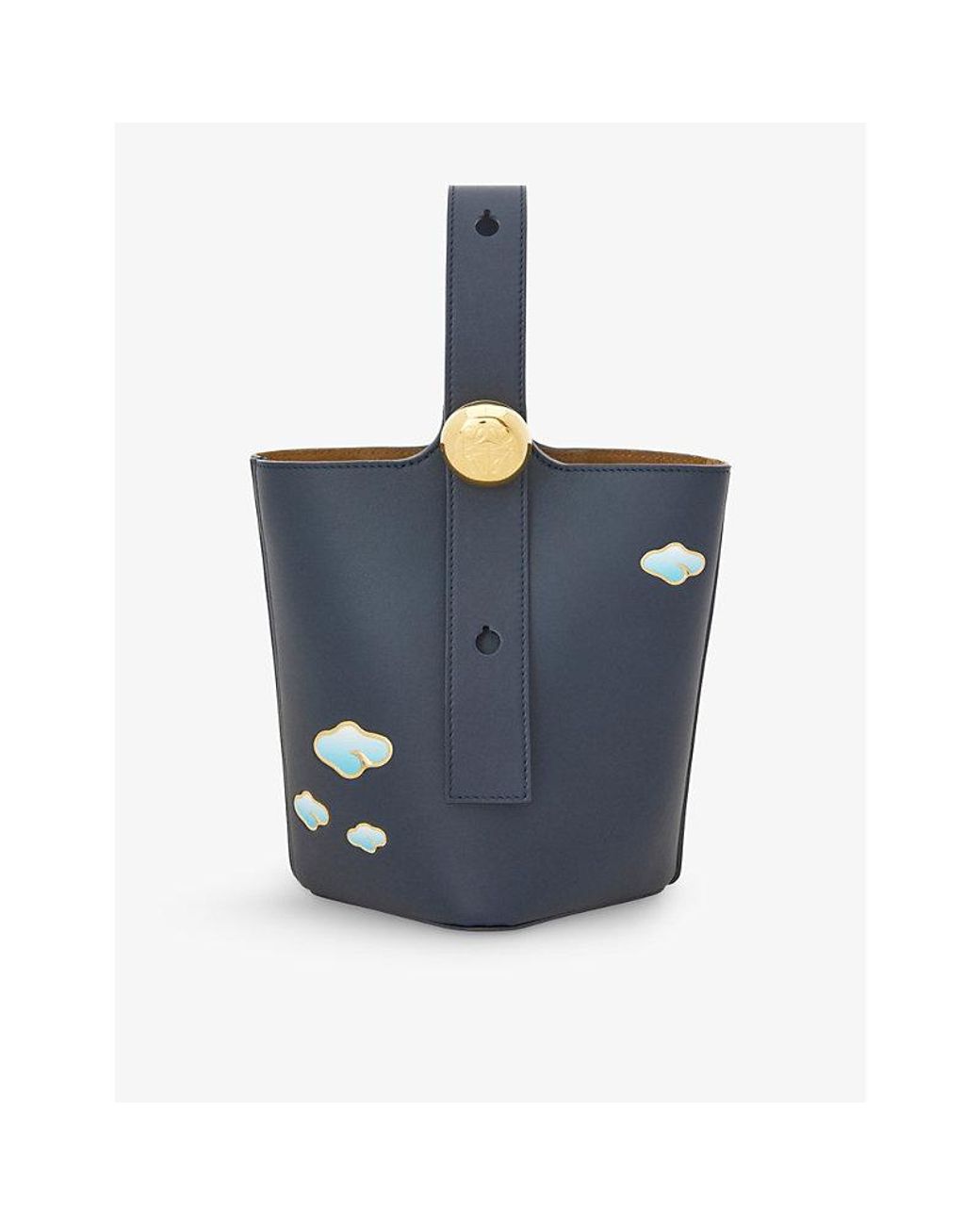 Loewe Pebble Clouds Mini Leather Bucket Bag in Blue | Lyst