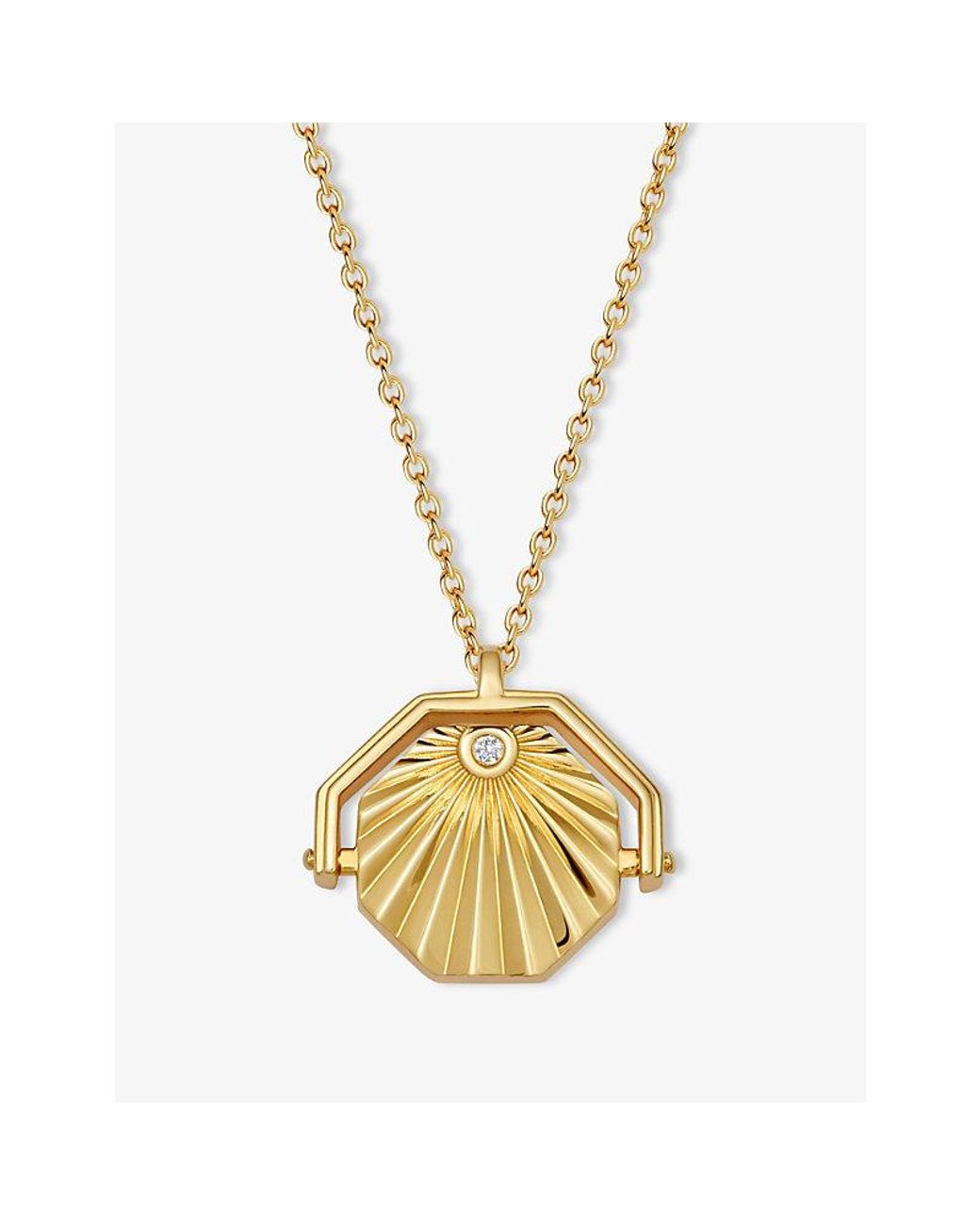 Astley Clarke Celestial Sunrise Spinner 18Ct Vermeil And Sapphire ...