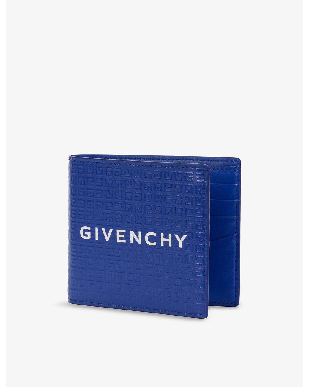 Givenchy 4g Logo-embossed Leather Billfold Wallet in Blue for Men | Lyst