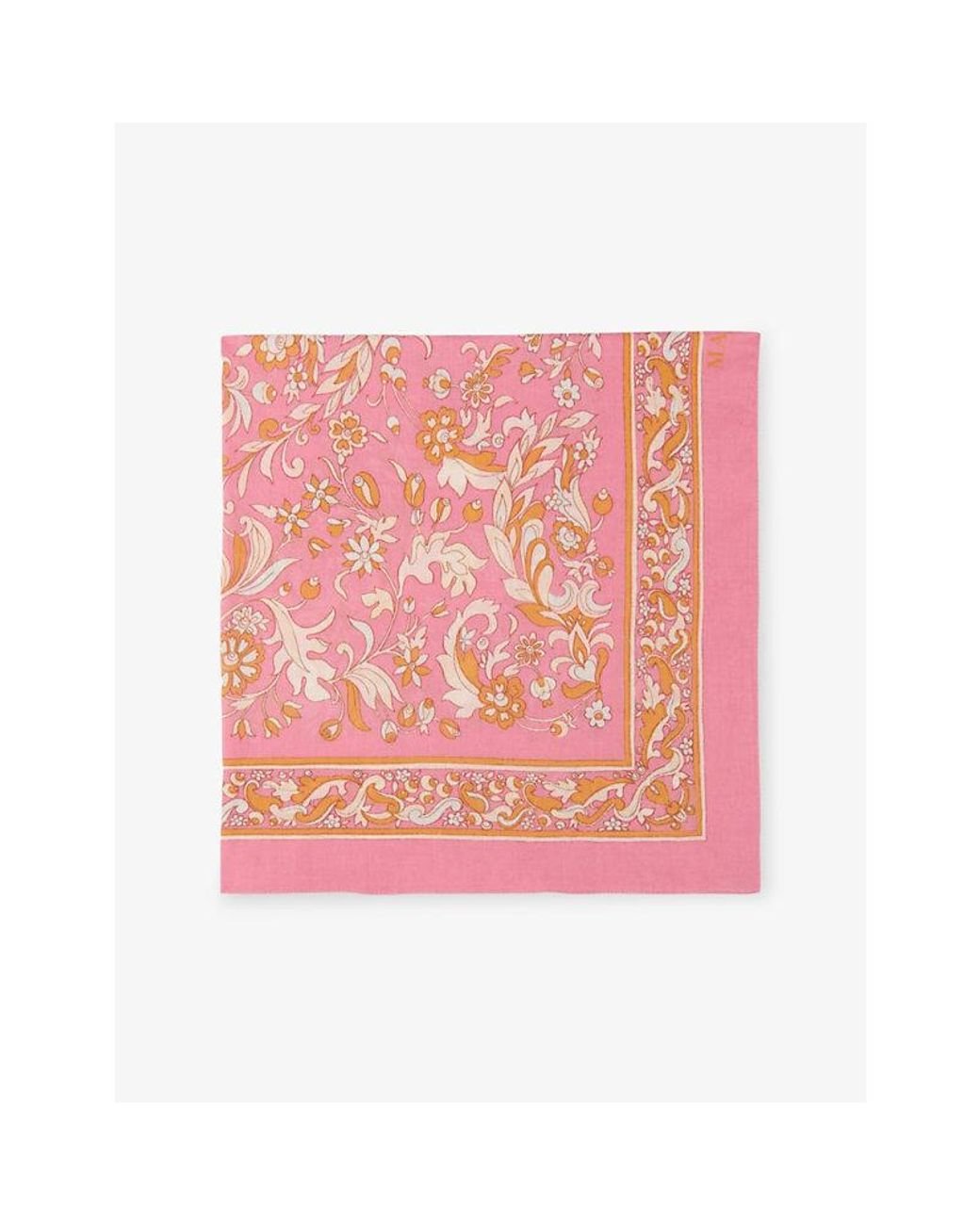 Maje Bandana-Pattern Square Cotton Scarf in Pink | Lyst