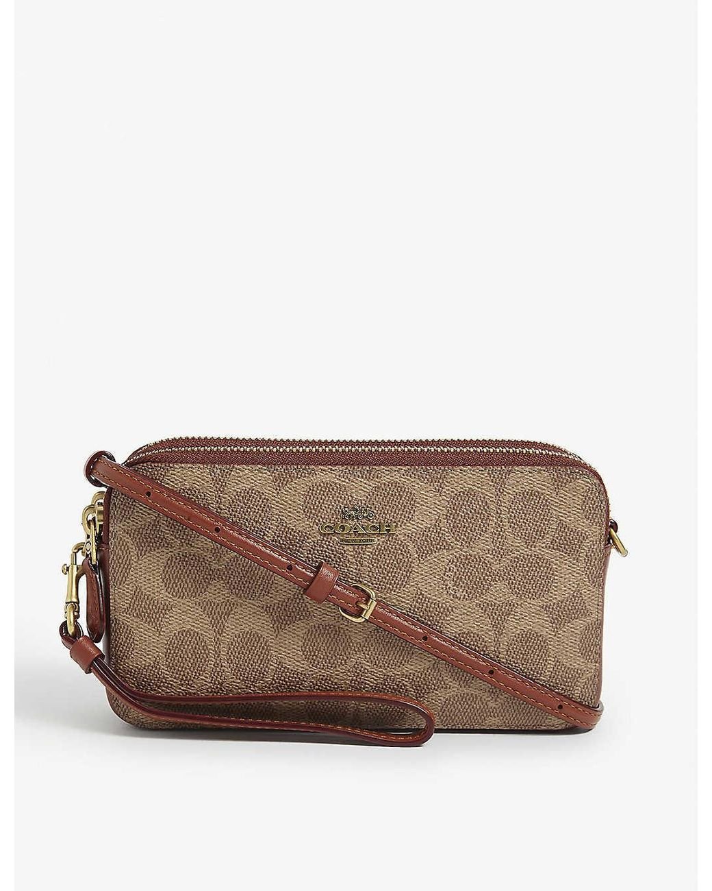 COACH Womens B4/tan Rust Kira Signature Coated Canvas And Leather Cross ...