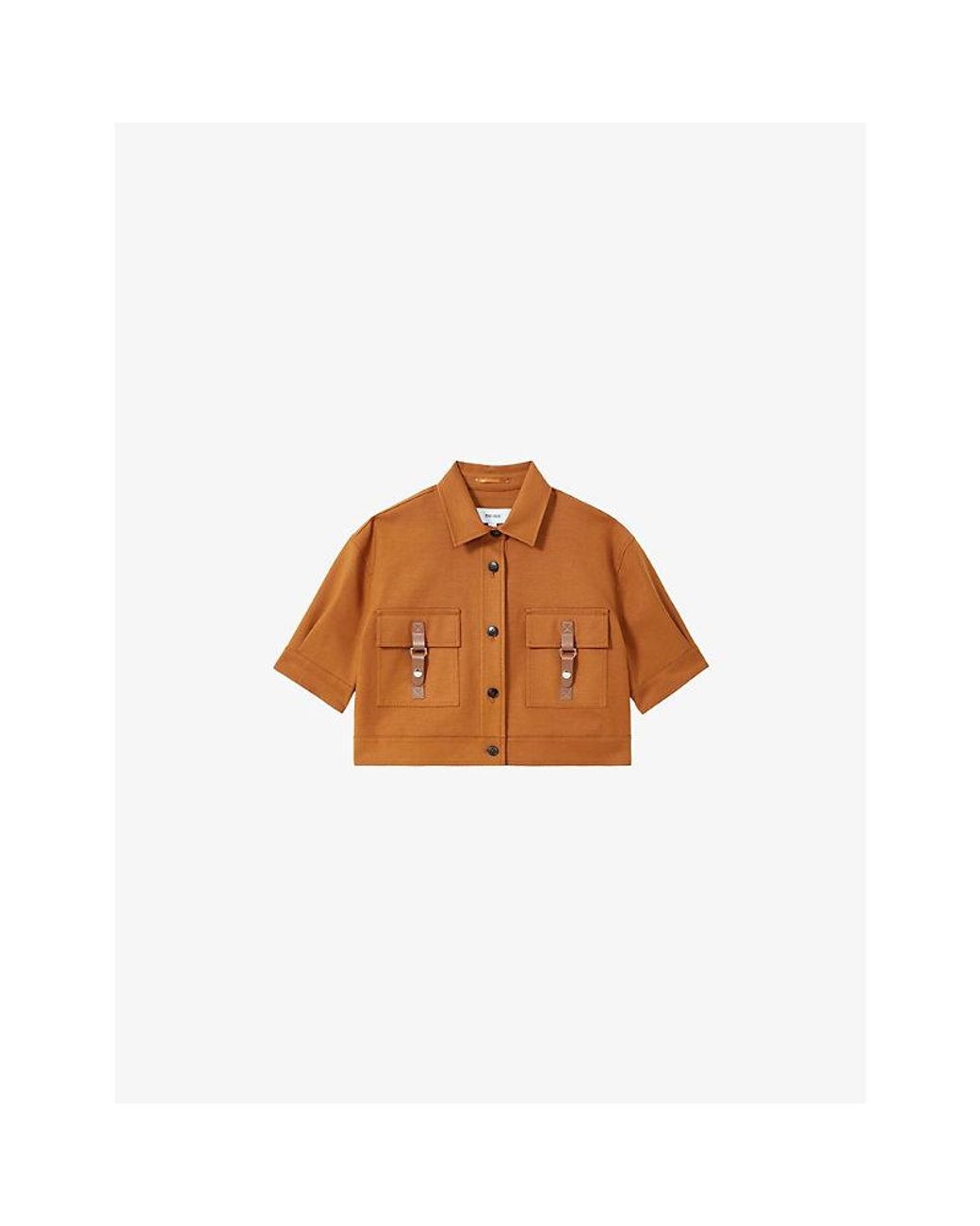 Reiss Mariane Cargo Cropped Top in Brown | Lyst