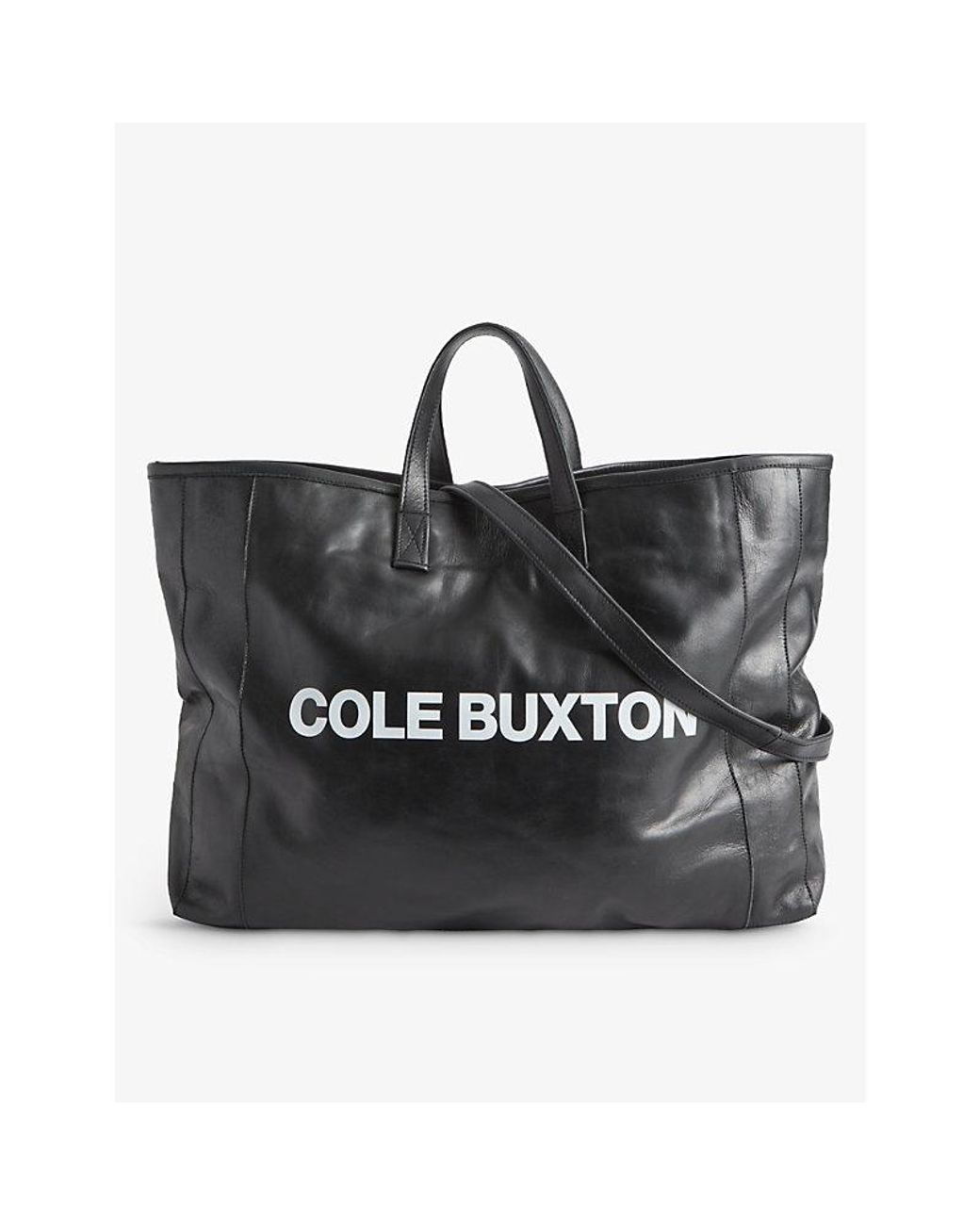 Cole Buxton Brand-print Leather Tote Bag in Black for Men | Lyst
