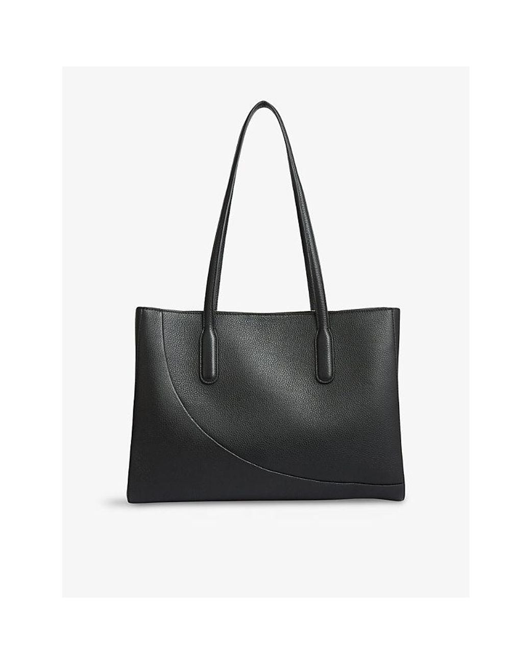 LK Bennett Olivia Leather Tote Bag in Black | Lyst