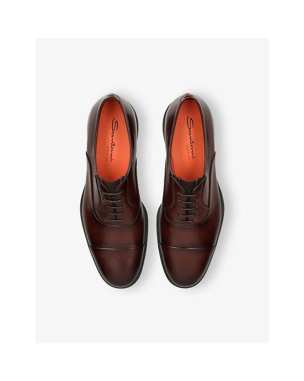 Santoni Easy Leather Oxford Shoes in Brown for Men | Lyst