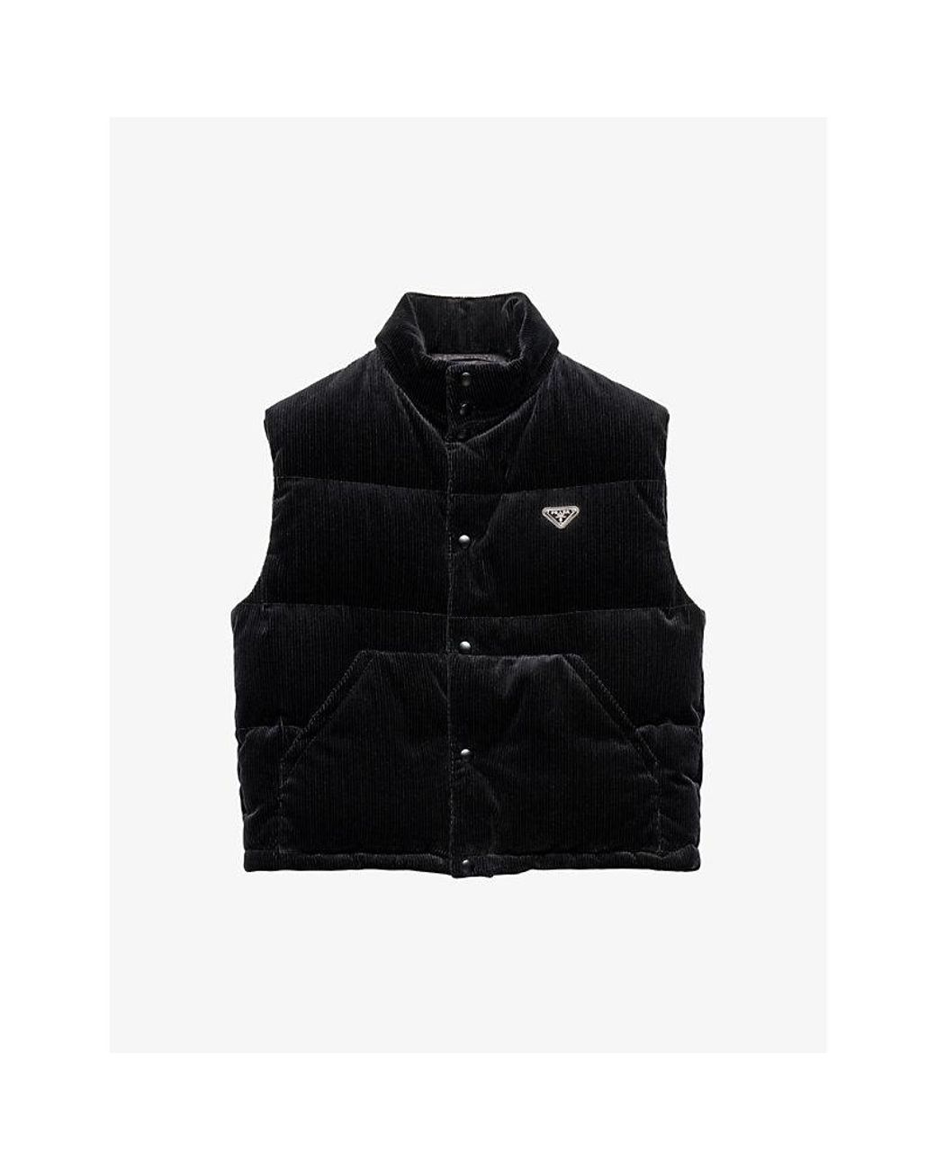 Prada Corduroy Gilet in Black for Men | Lyst