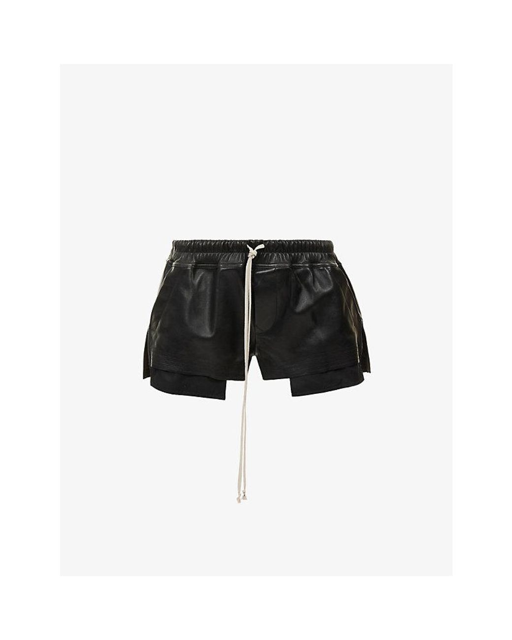 Rick Owens Low-Rise Fog Leather Boxer Shorts in Black | Lyst UK