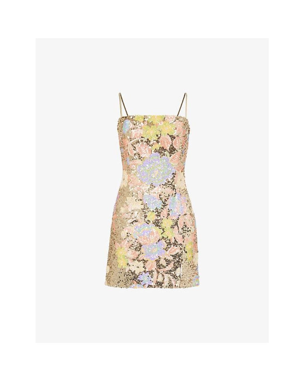 Nadine Merabi Everly Embellished Mini Dress in Metallic | Lyst