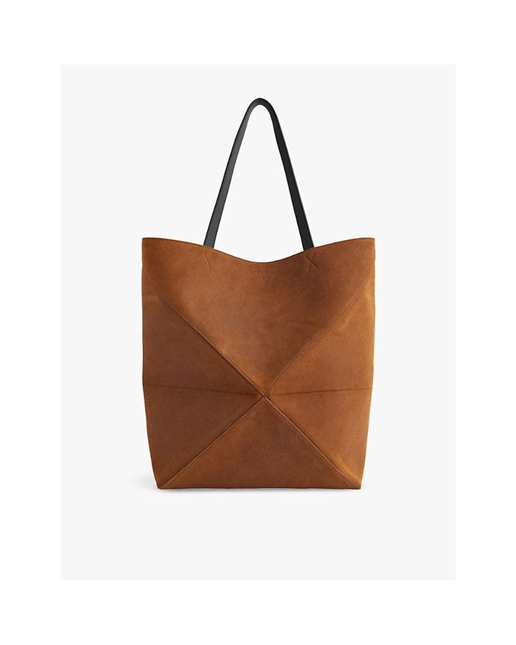 Loewe Cogc Puzzle Fold Suede Leather Tote Bag in Brown for Men | Lyst